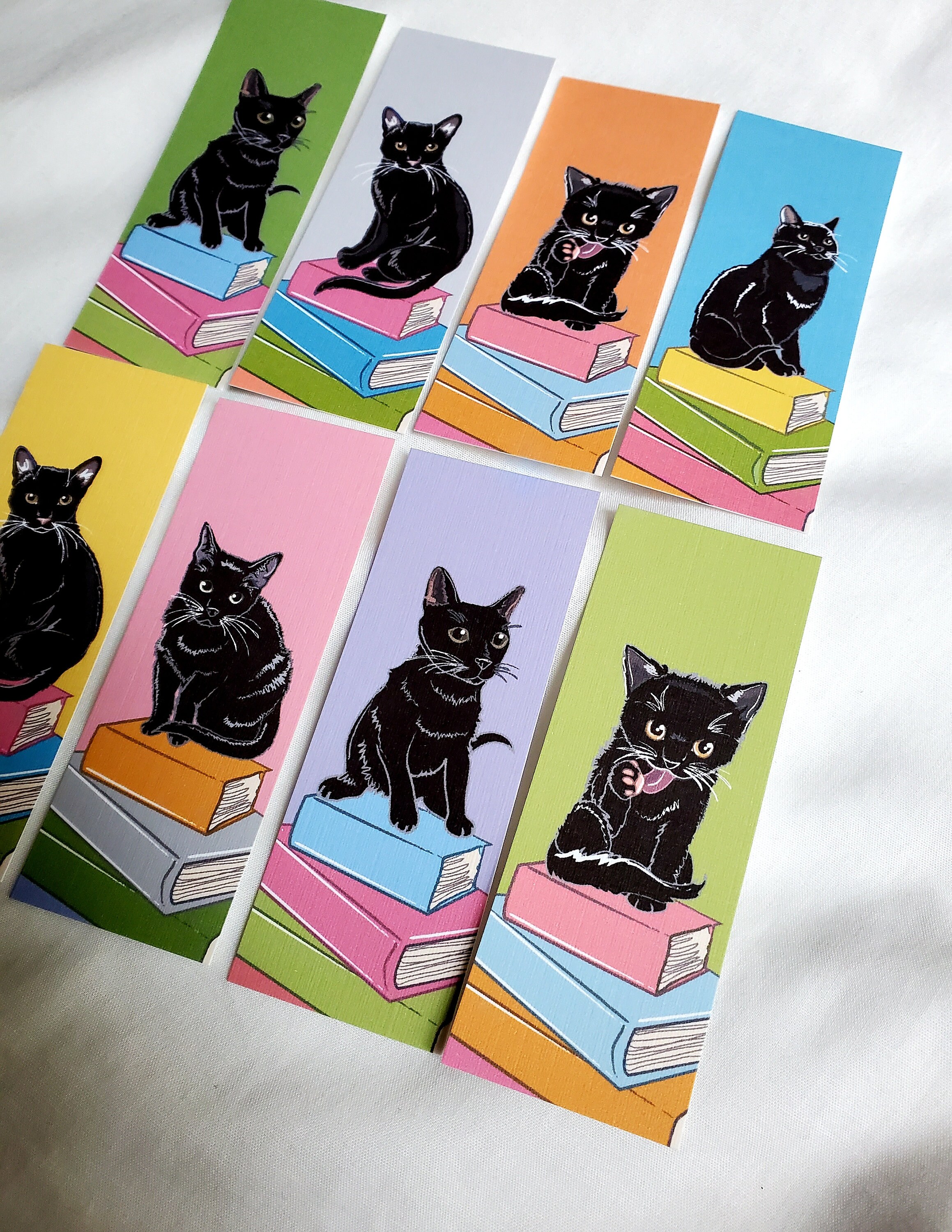 Mini Black Cat Bookmarks Eco-friendly Set of 8 - Etsy UK