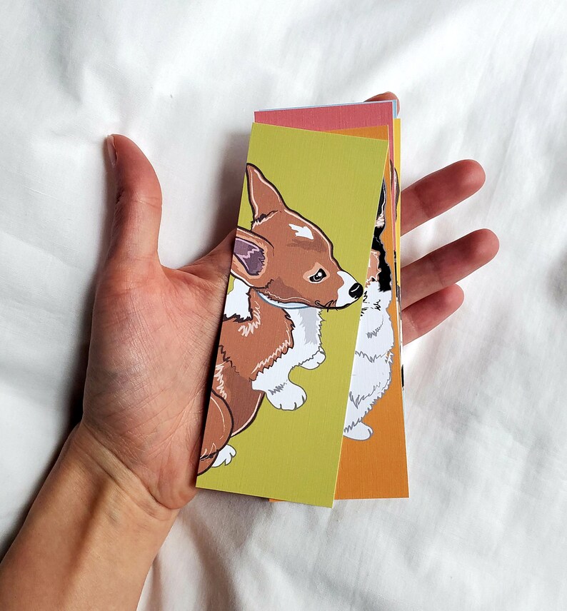 Colorful Corgi Bookmarks Eco-friendly Set of 5 - Etsy