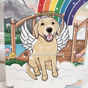 Rainbow Bridge Lab Angel Greeting Card - Choose Your Fur Color - Etsy