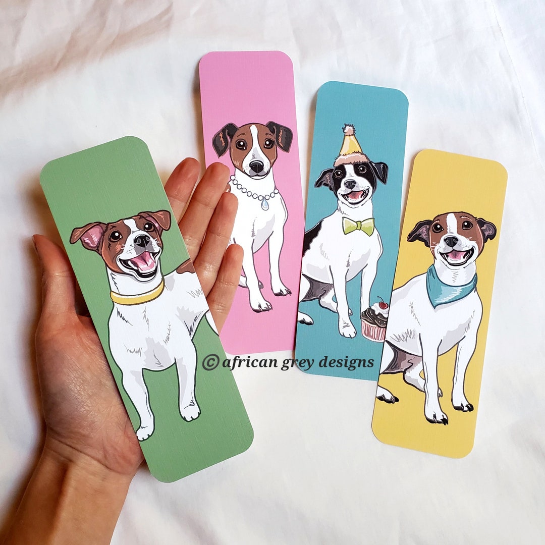 Large Jack Russell Terrier Bookmarks - Eco-friendly Set of 4 - Printed ...