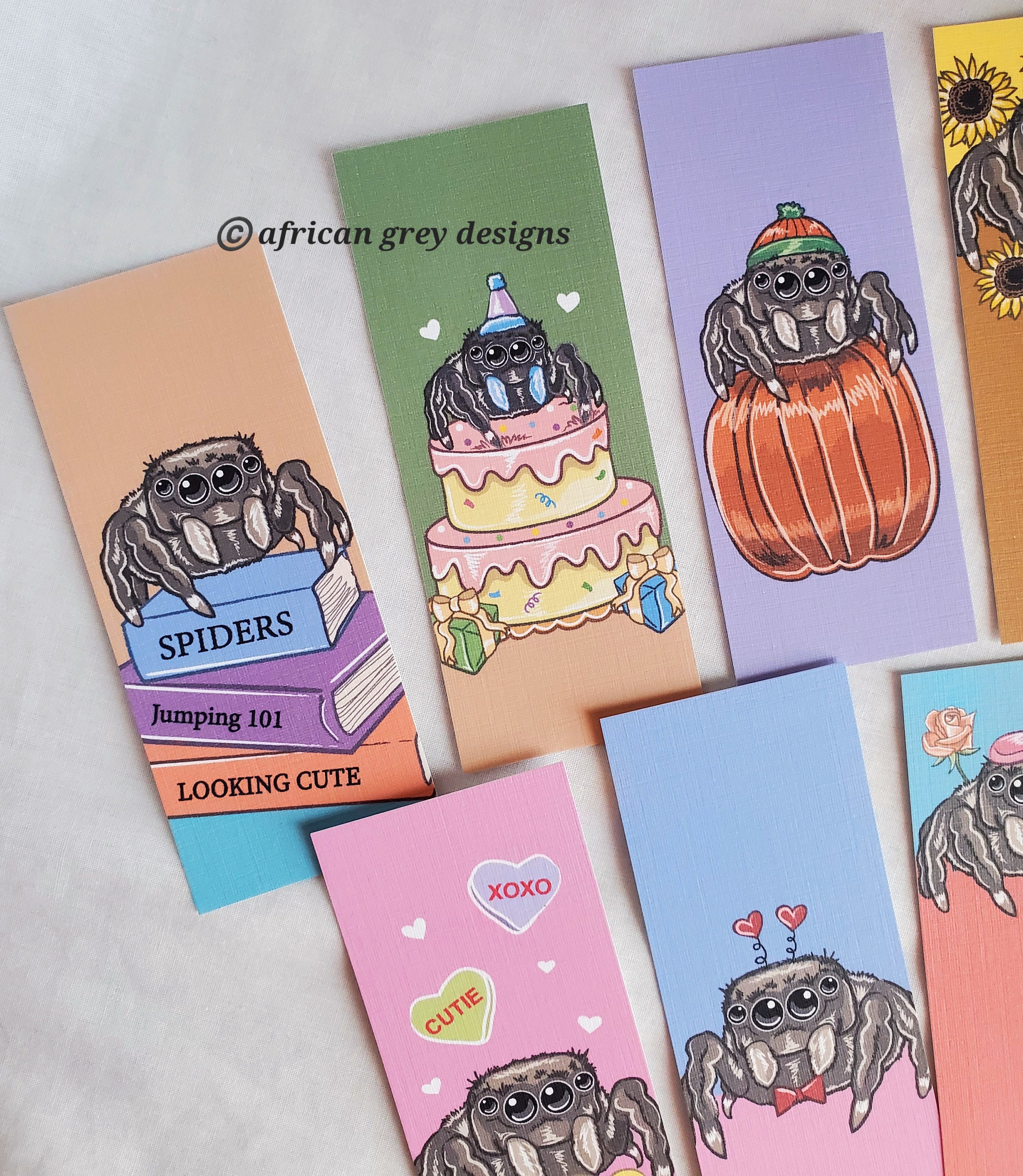 Mini Jumping Spider Bookmarks - Eco-friendly Set of 8 - Etsy