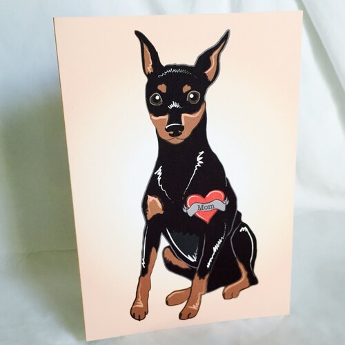 Min Pin Heart Greeting Card - Etsy