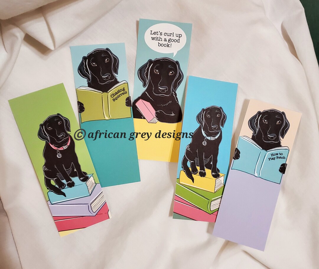 Black Lab Bookmarks - Eco-friendly Set of 5 on Recycled Linen Paper - Etsy