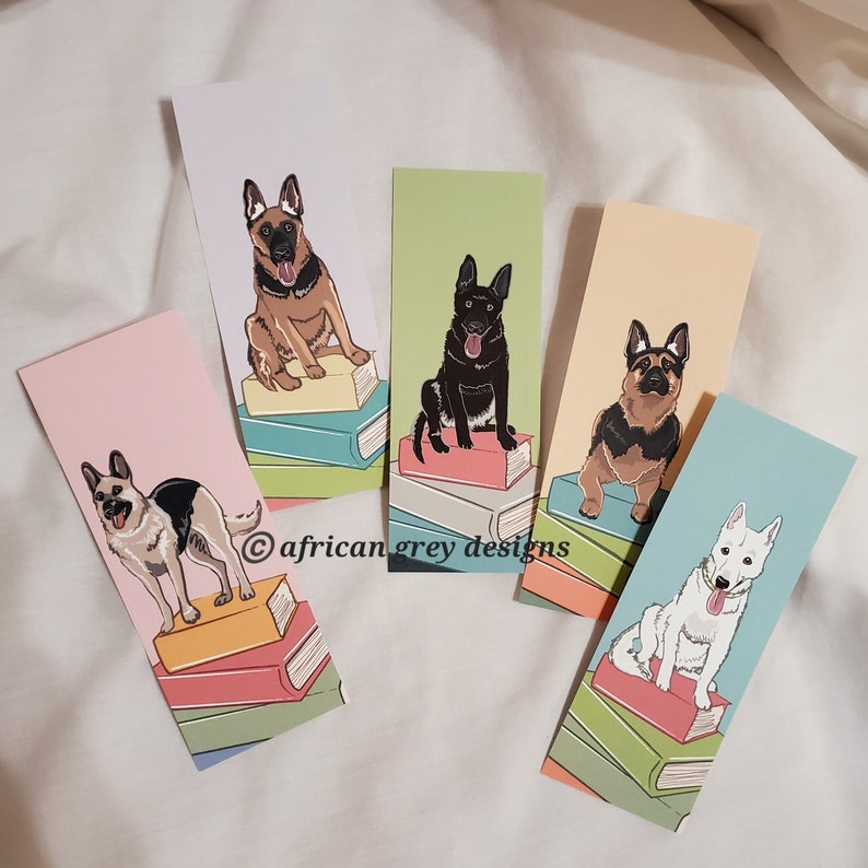German Shepherd Bookmarks Eco-friendly Set of 5 - Etsy