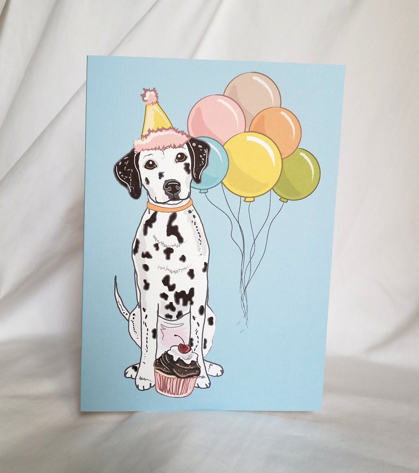 Dalmatian 'n Balloons Greeting Card | Etsy