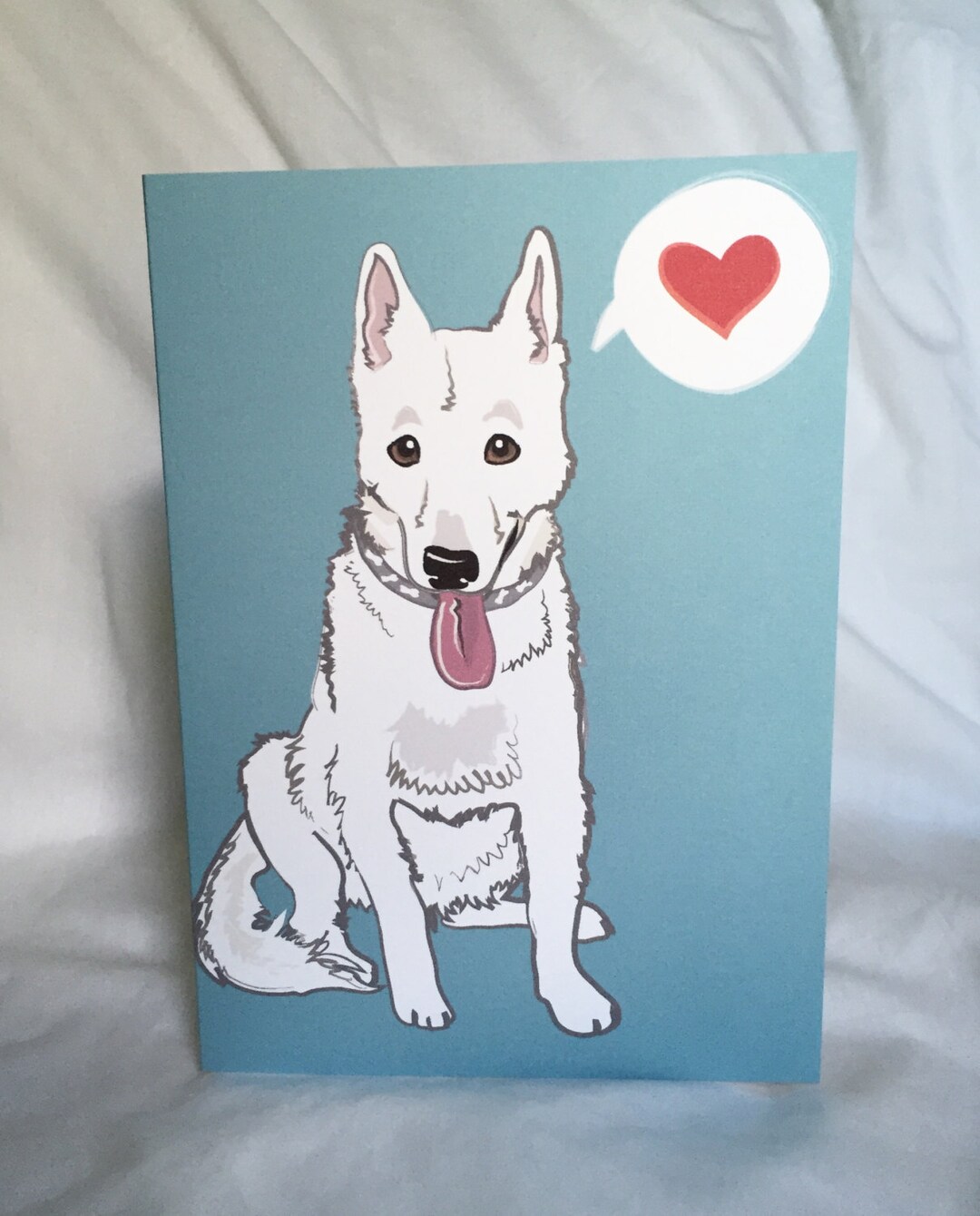 White German Shepherd Greeting Card - Etsy