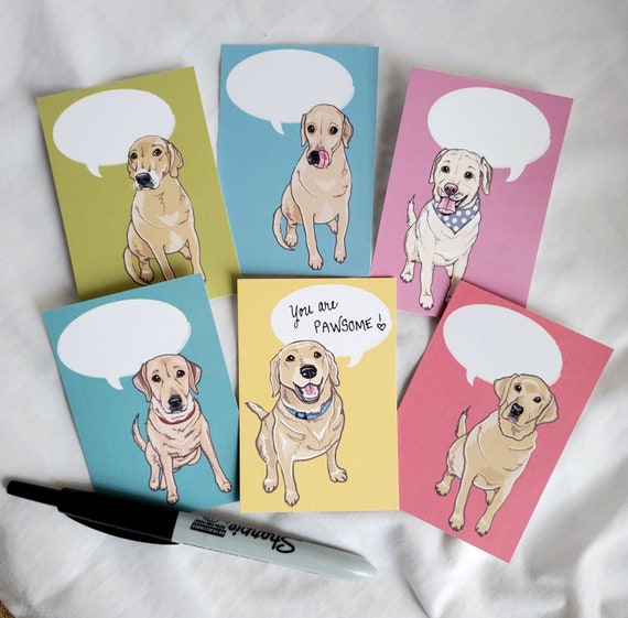 Yellow Lab Valentines Write Your Own Messages Eco-friendly - Etsy