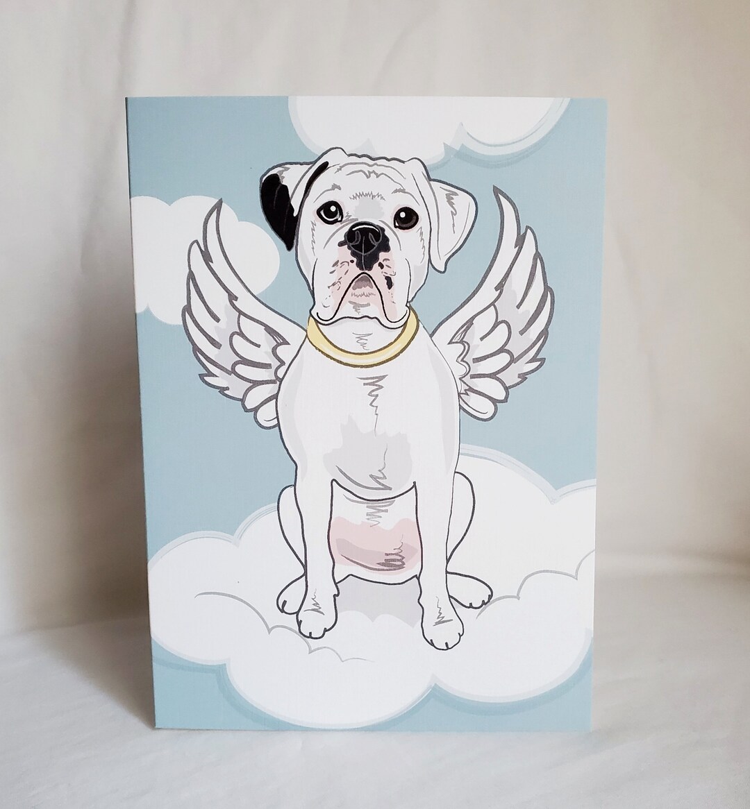 Angel Boxer Greeting Card White Boxer - Etsy