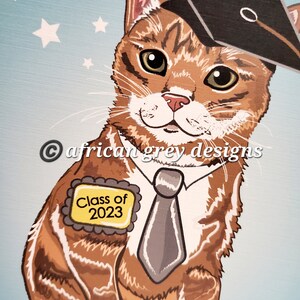 Orange Tabby Cat Graduation Greeting Card - Etsy