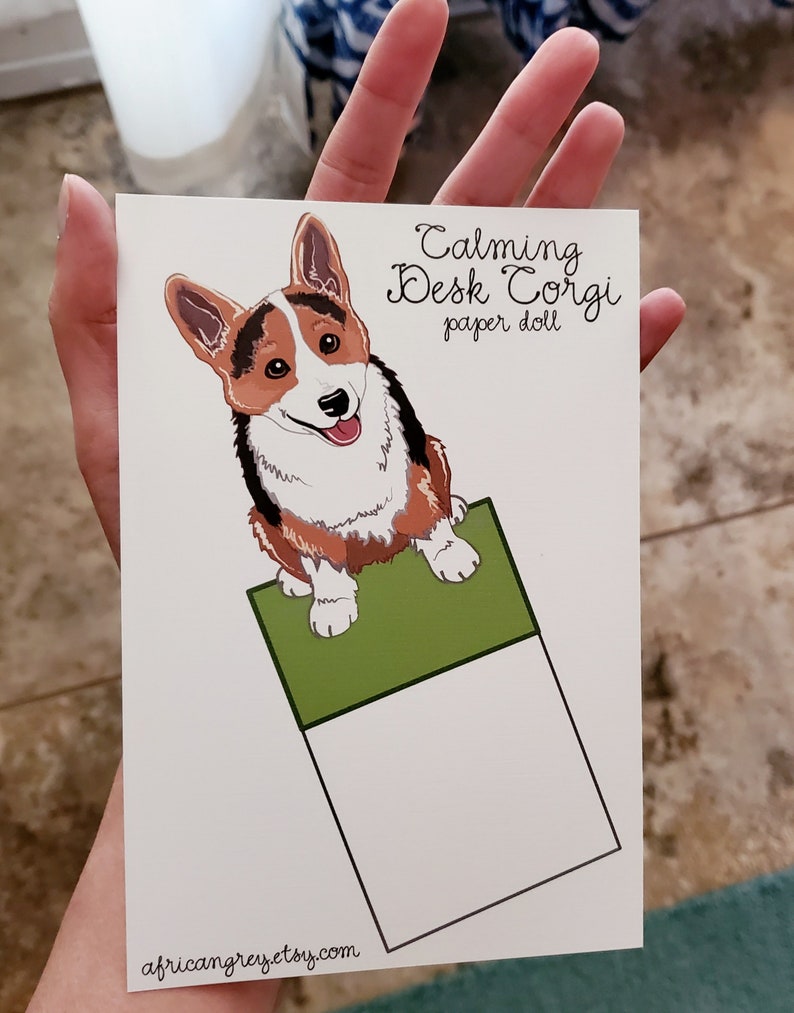 Keep Calm Tricolor Corgi Desk Decor Paper Doll - Etsy