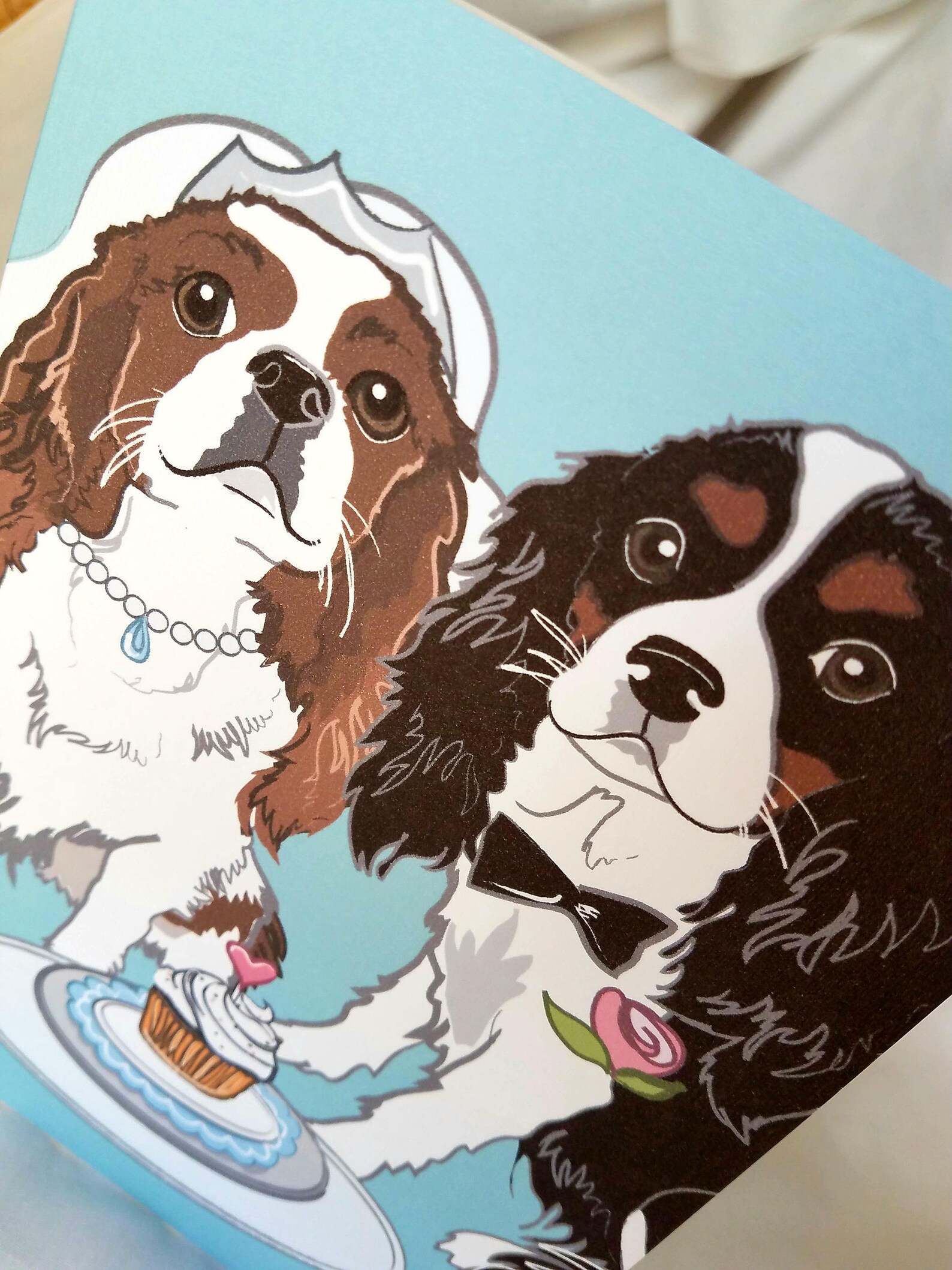 Wedding Cavalier King Charles Spaniels Greeting Card | Etsy