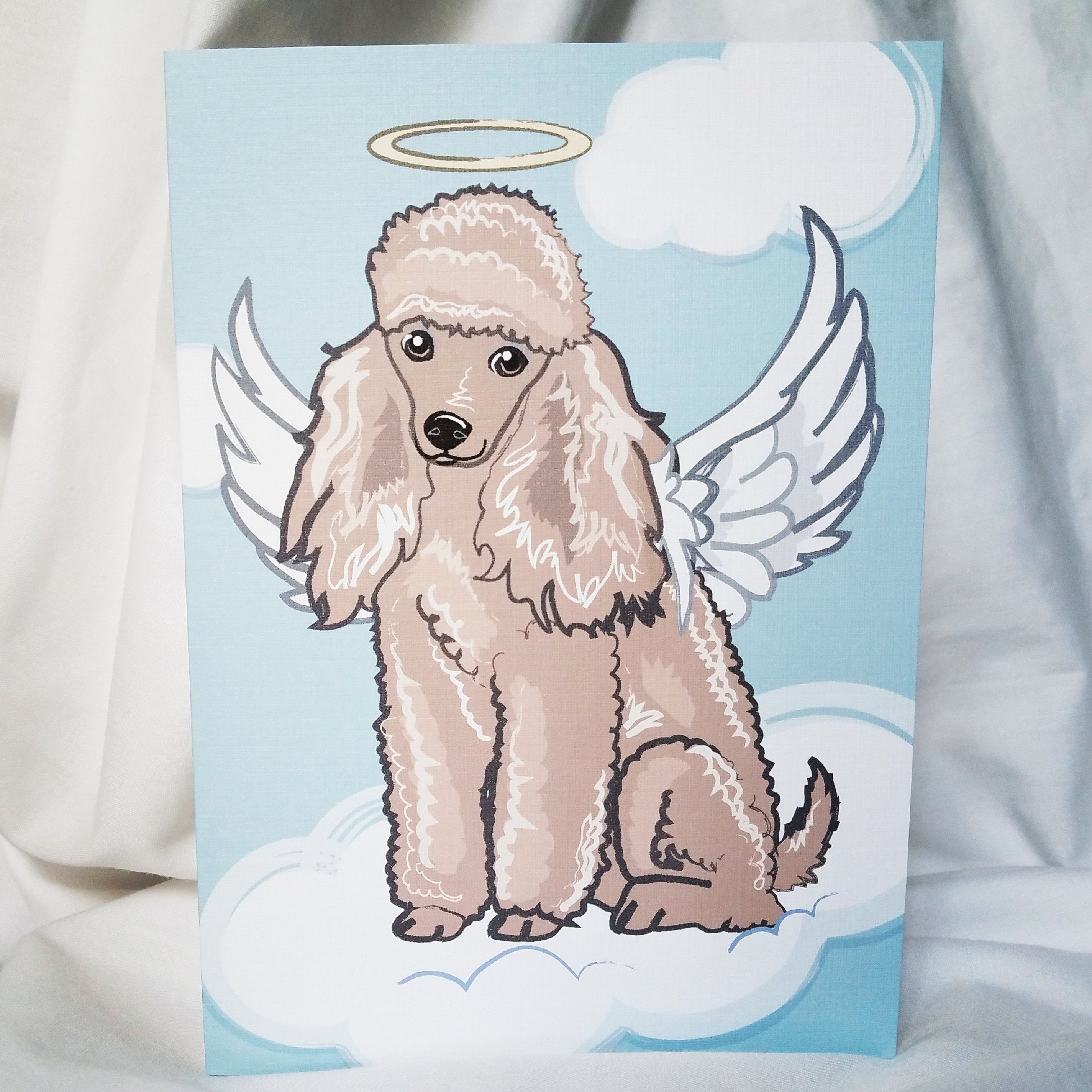 Angel Poodle Greeting Card Light Brown Fur | Etsy