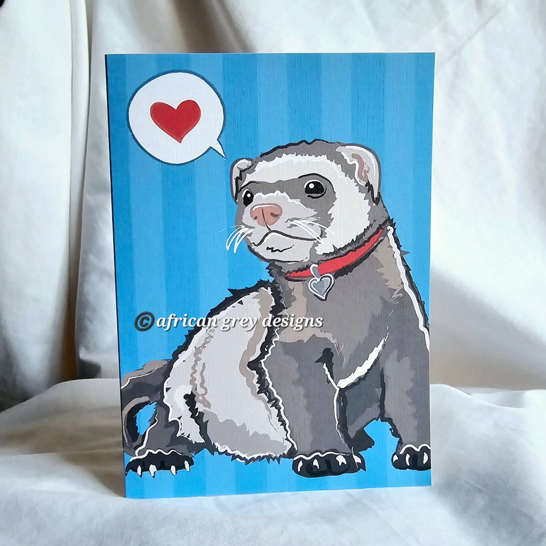 Ferret in Love Greeting Card - Etsy