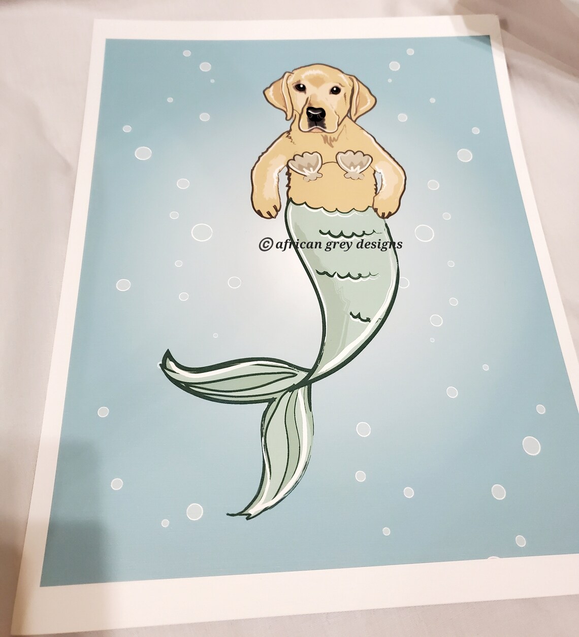 Yellow Labrador Retriever Mermaid Bikini Shell Top - Etsy