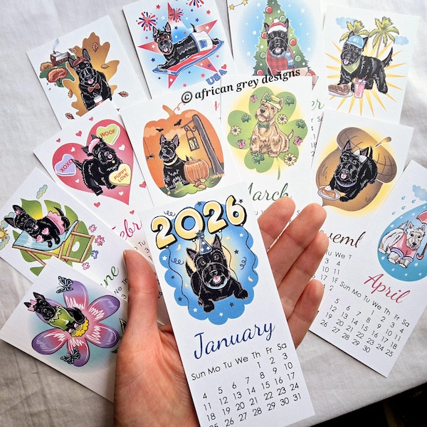Scottie Calendar - Etsy