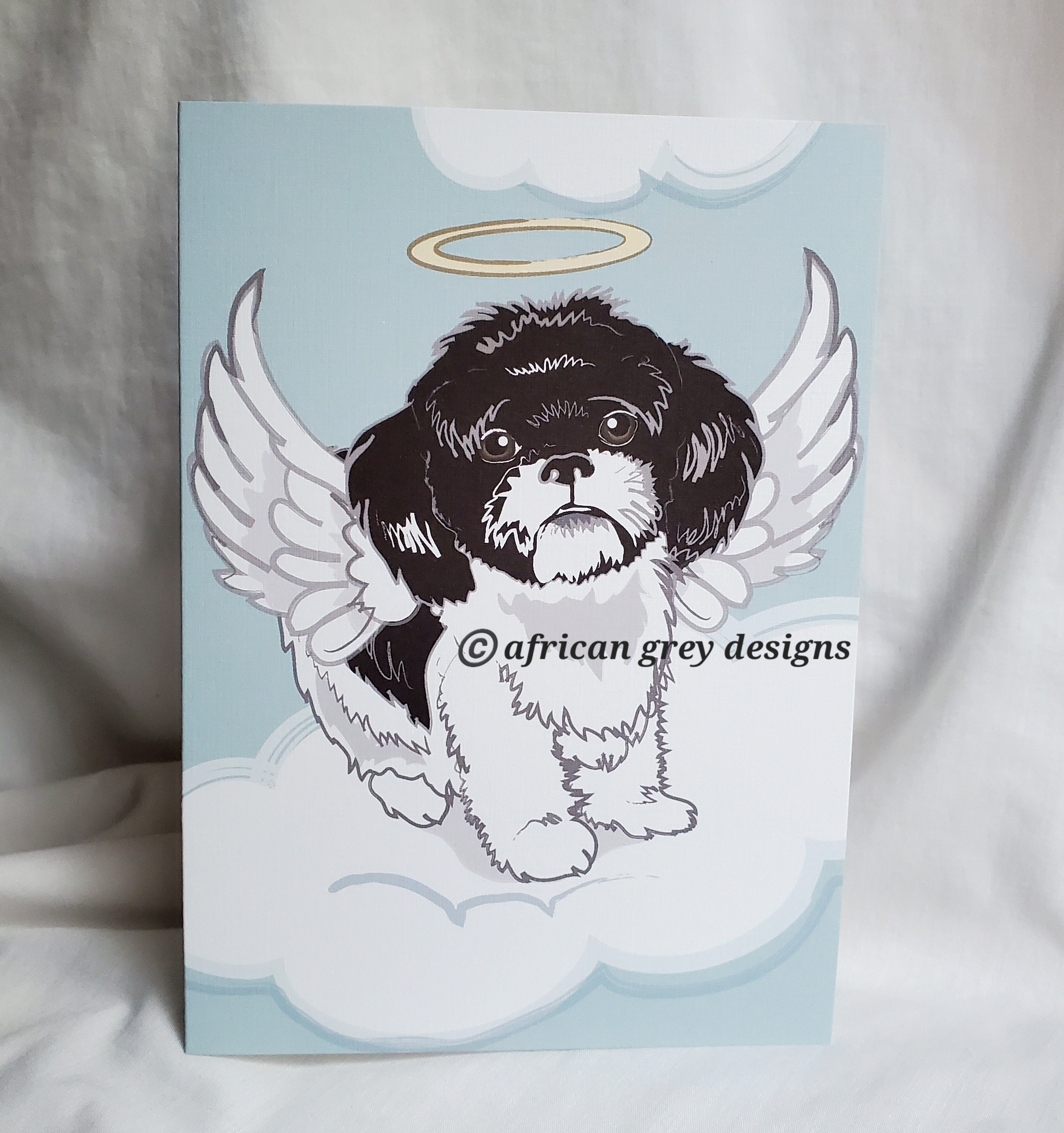 Angel Shih Tzu Greeting Card - Etsy