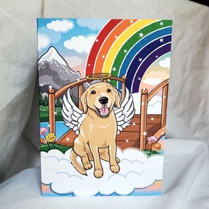 Rainbow Bridge Lab Angel Greeting Card Choose Your Fur Color - Etsy