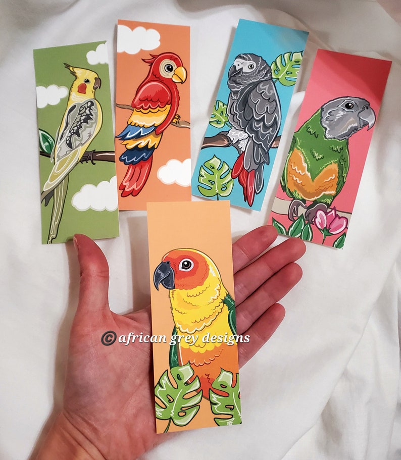 Colorful Bird Bookmarks Eco-friendly Set of 5 on Linen Paper - Etsy
