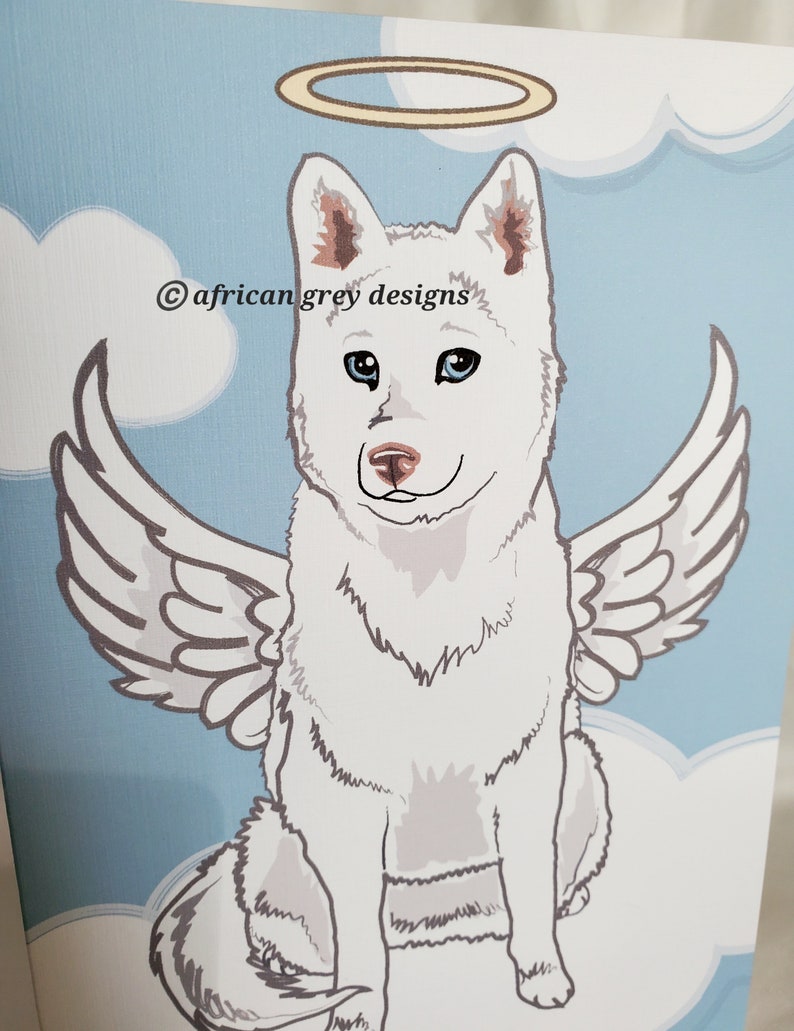 Angel Siberian Husky Greeting Card White - Etsy