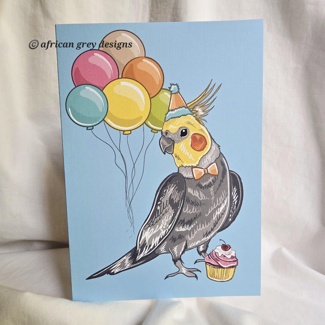 Cockatiel Birthday Greeting Card - Etsy