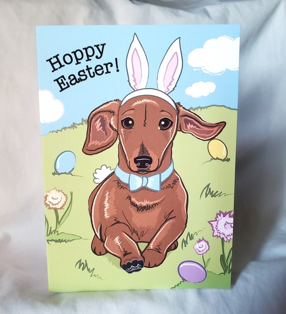 Easter Dachshund Greeting Card | Etsy