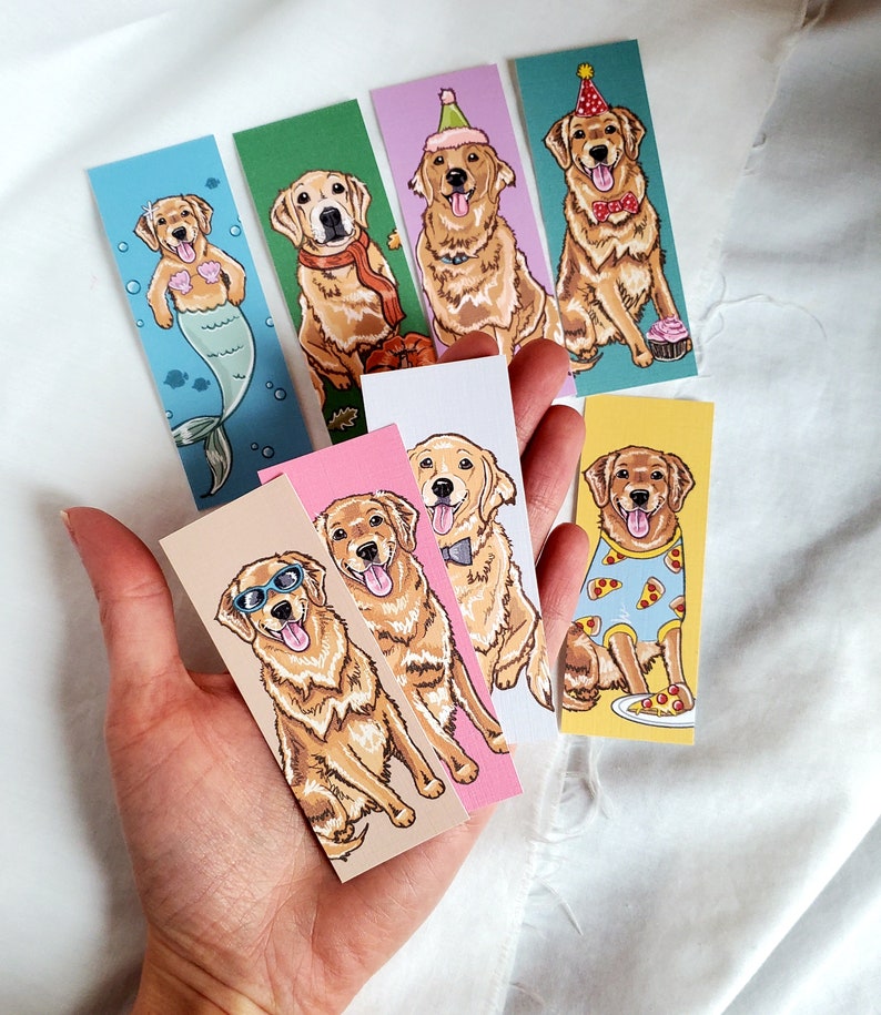 Mini Golden Retriever Bookmarks Eco-friendly Set of 8 | Etsy