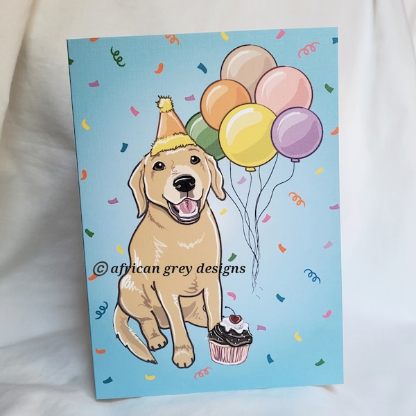 Yellow Lab Birthday Card - Etsy