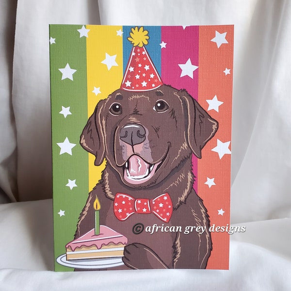 Chocolate Lab Birthday Cards - Etsy