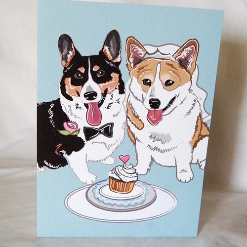 Wedding Corgis Greeting Card | Etsy