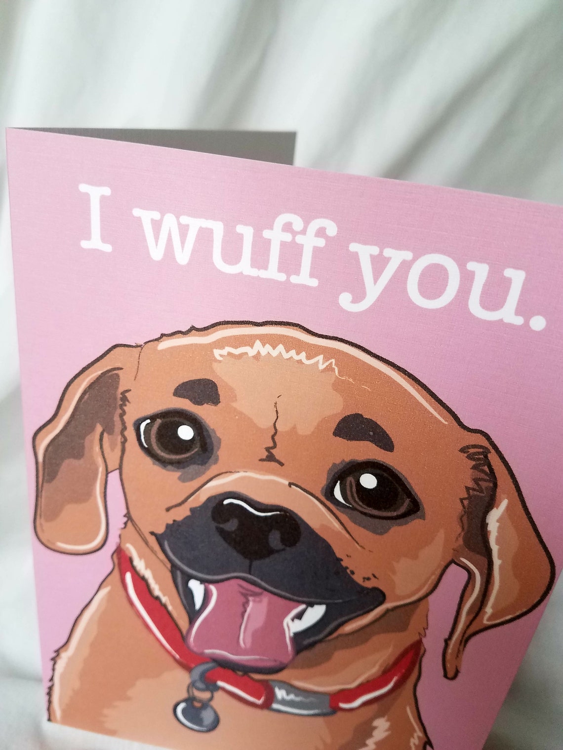 Puggle Wuff You Greeting Card - Etsy