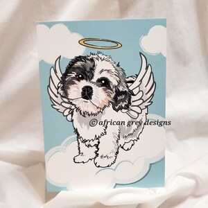 Angel Shih Tzu Greeting Card - Choose Your Fur Color - Etsy