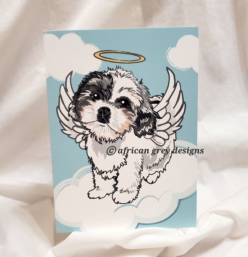 Angel Shih Tzu Greeting Card Choose Your Fur Color - Etsy