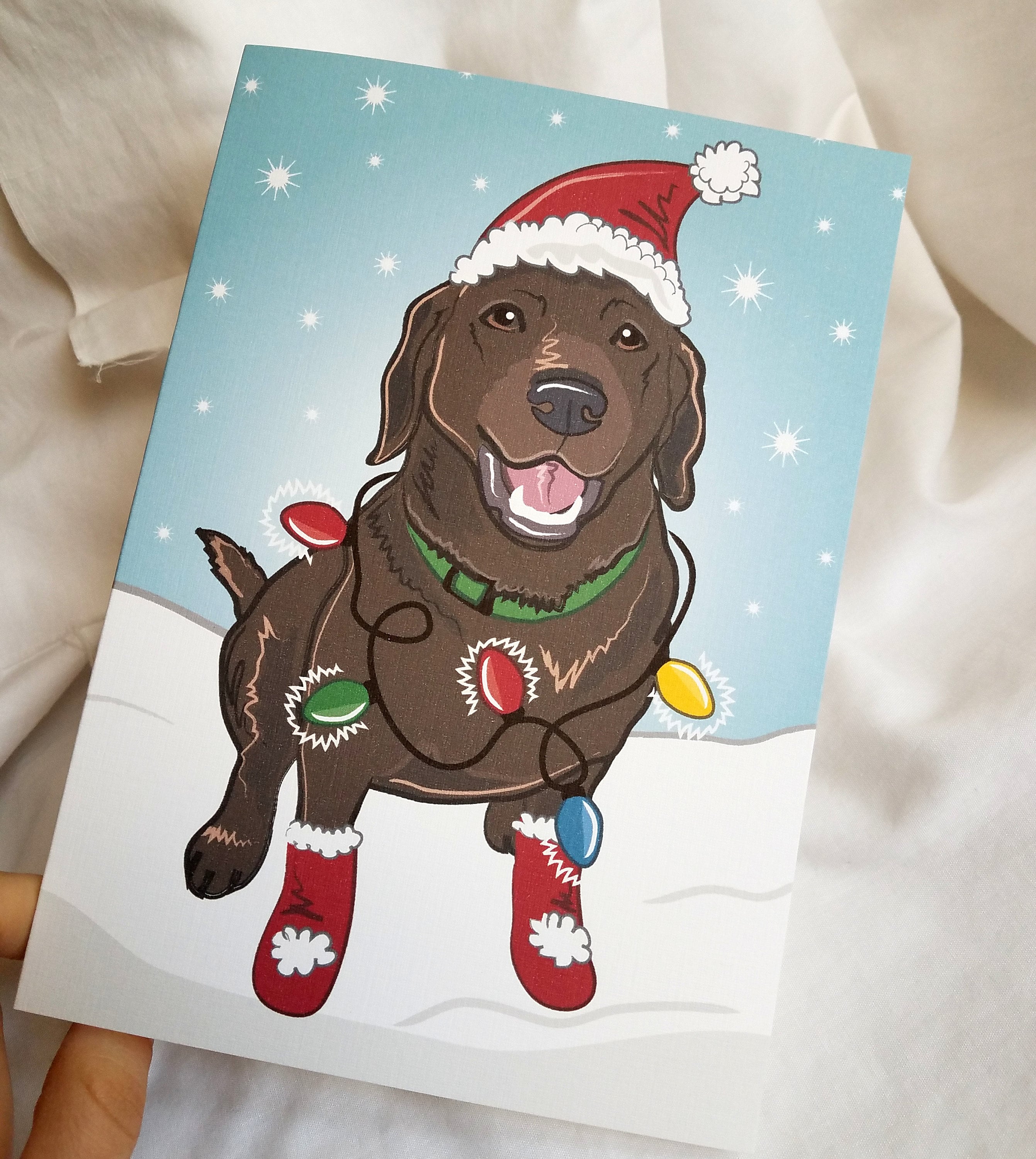 Christmas Chocolate Labrador Retriever Greeting Card | Etsy