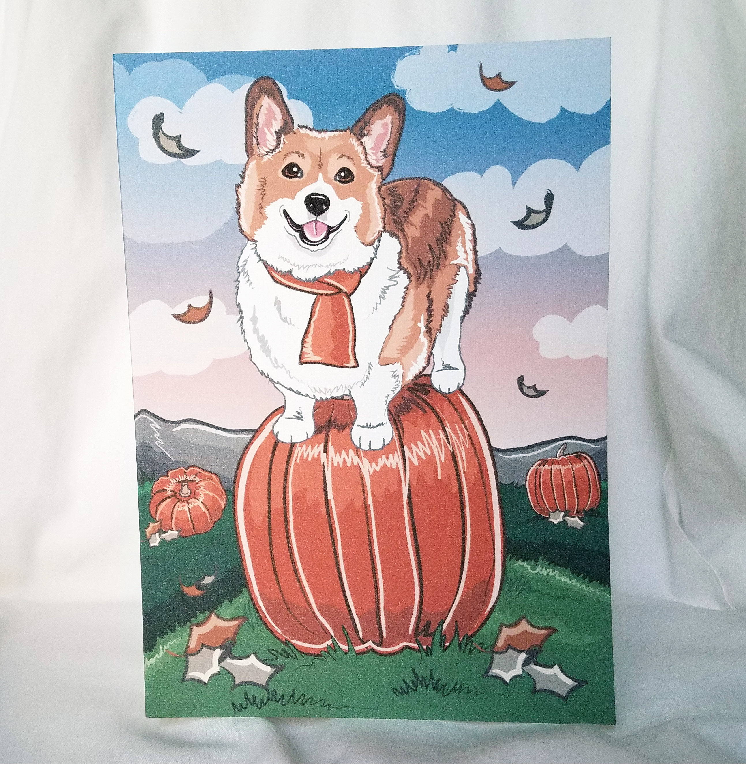 Corgi Pumpkin Patch Greeting Card | Etsy