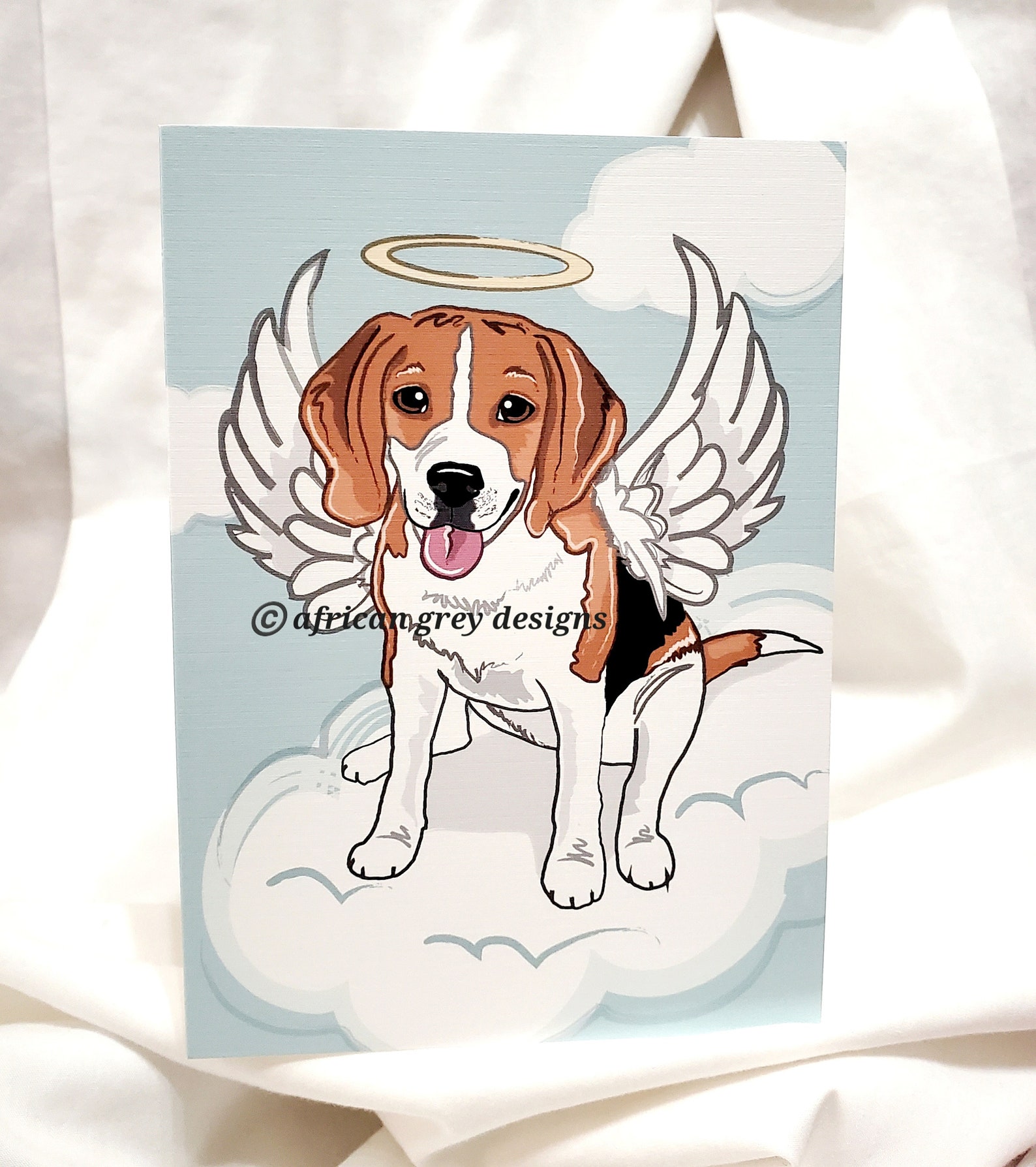 Angel Beagle Greeting Card - Etsy