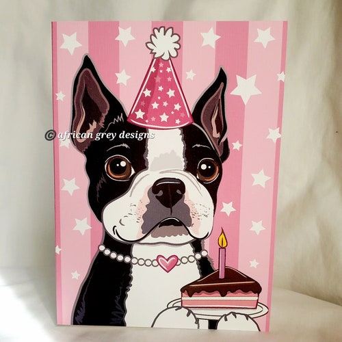 Adorable Boston Terrier Greeting Card - Etsy
