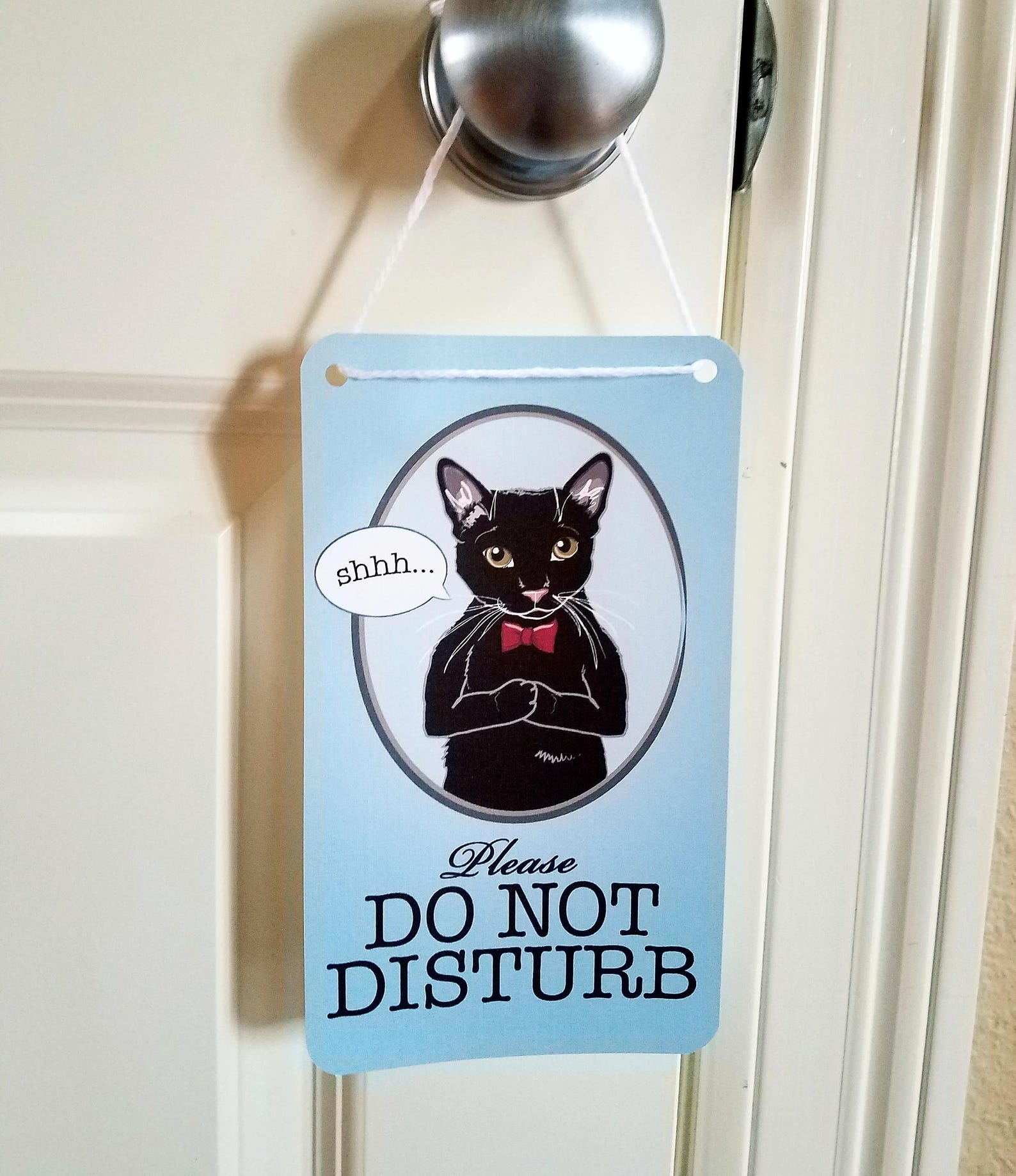 Black Cat Do Not Disturb Sign | Etsy