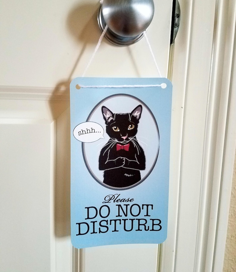 Black Cat Do Not Disturb Sign - Etsy