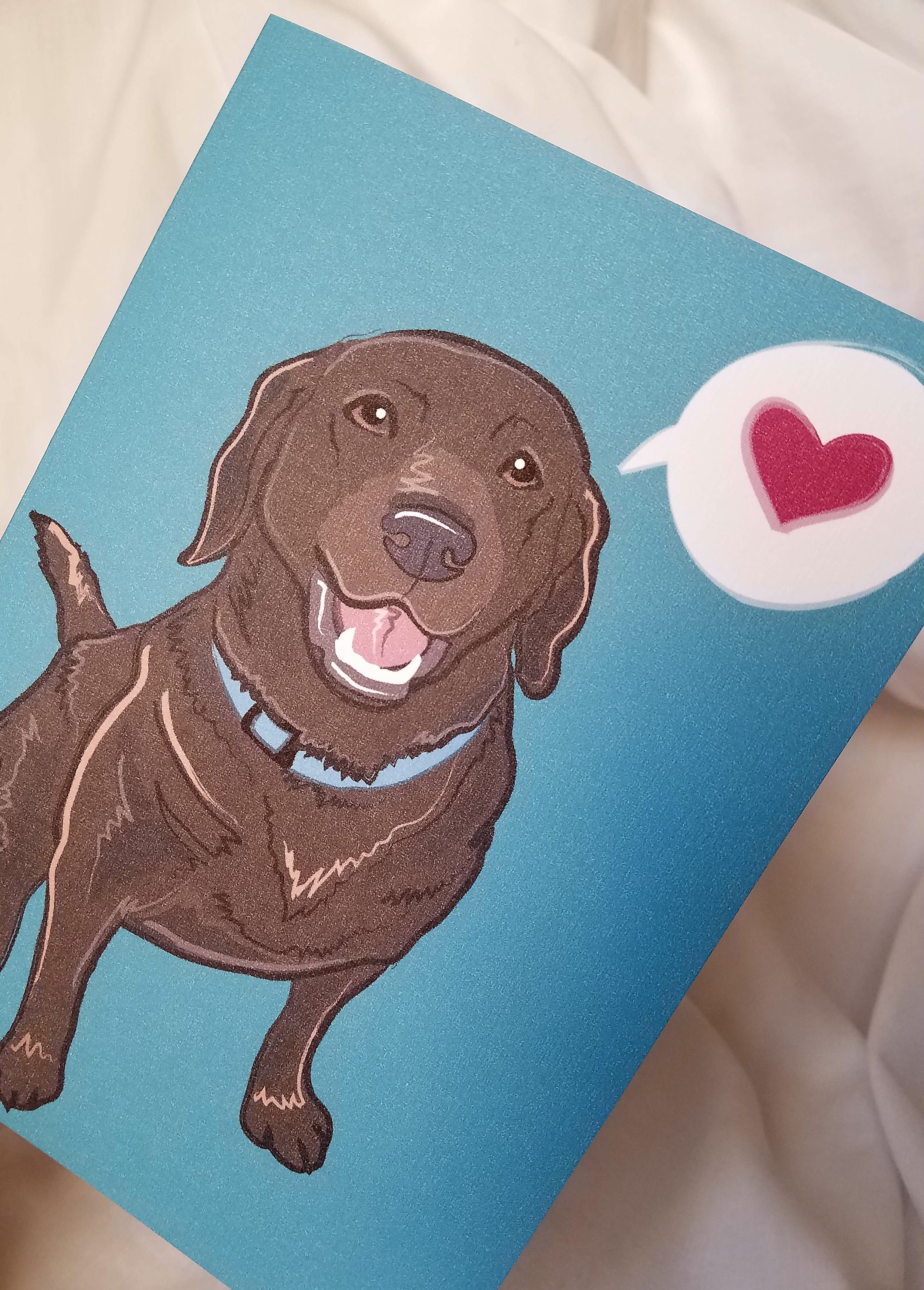Chocolate Lab Heart Greeting Card | Etsy