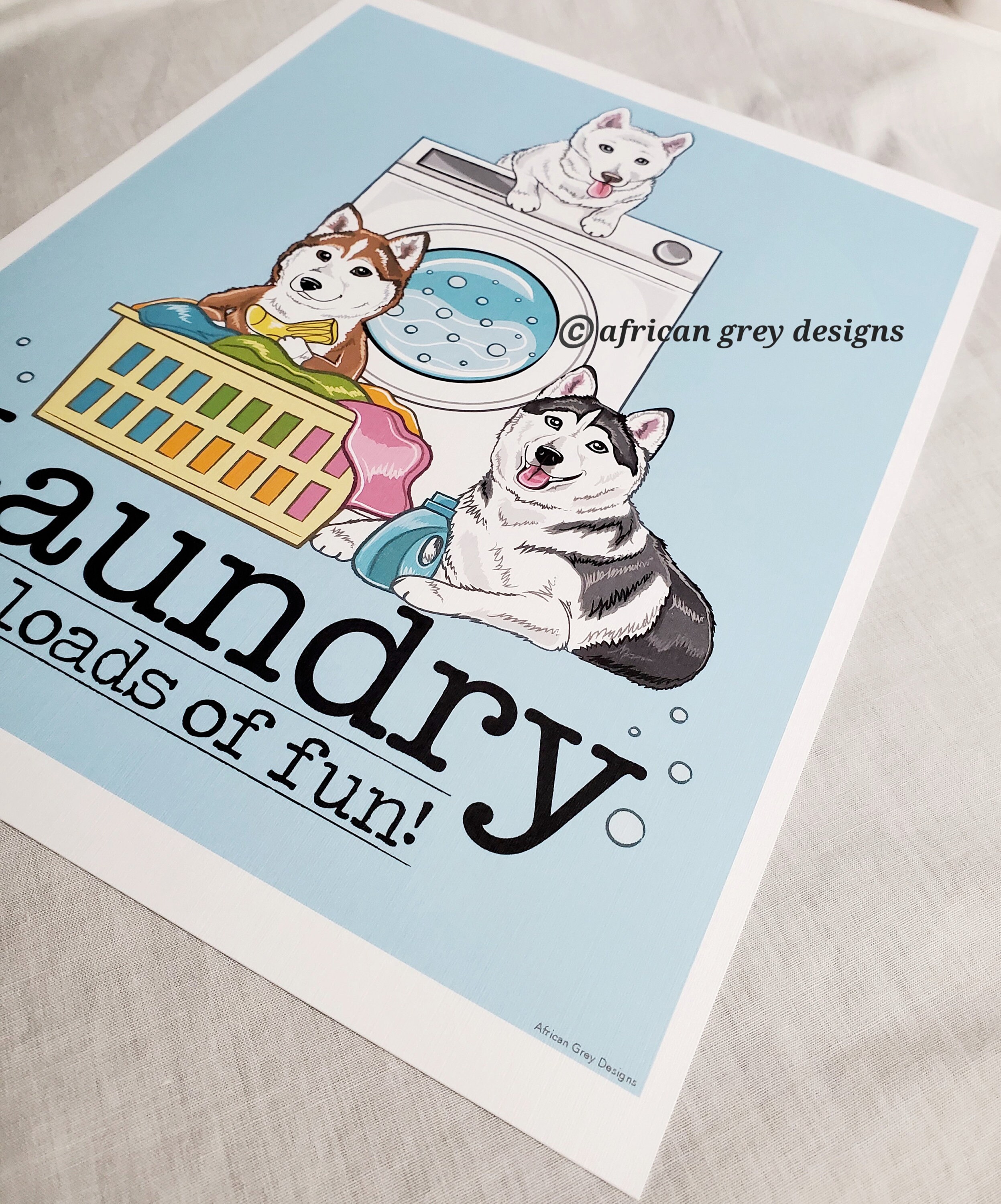 Husky Laundry Print - Washing Machine - 8x10 Eco-friendly Size - Etsy