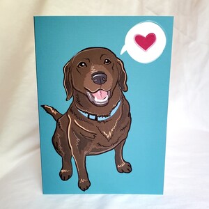 Chocolate Lab Heart Greeting Card - Etsy