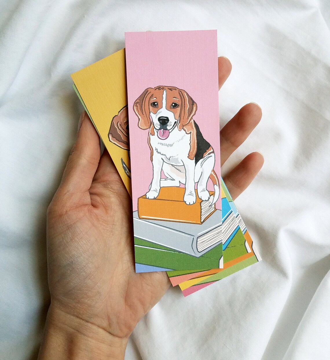 Beagle Bookmarks Beagles on Books Eco-friendly Set of 5 - Etsy