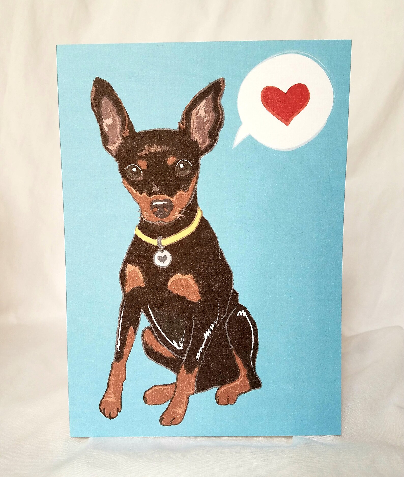 Min Pin Heart Greeting Card - Etsy