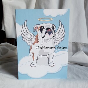 Angel English Bulldog Greeting Card - White Bulldog - Etsy