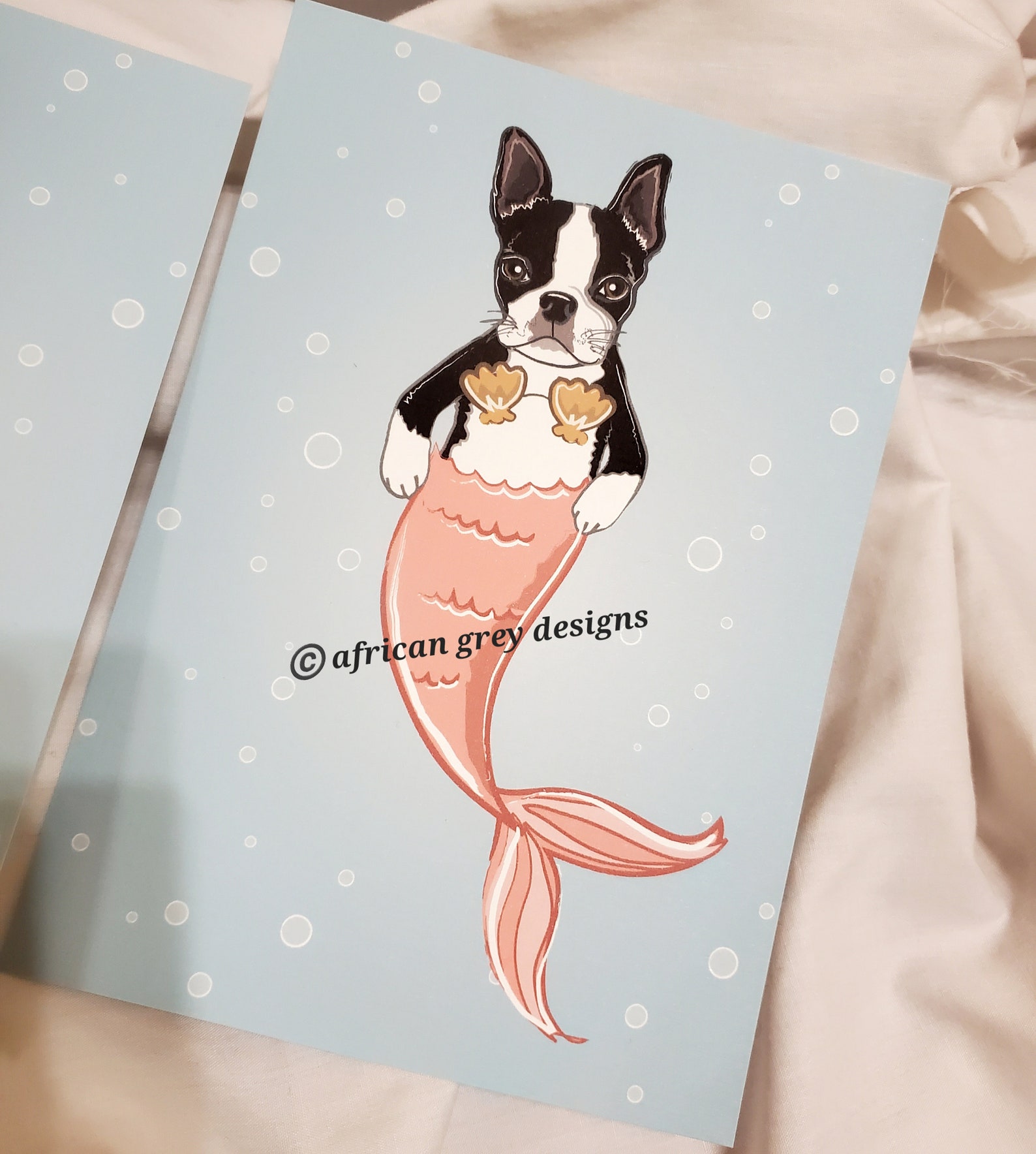 Boston Terrier Merdog Prints 5x7 Eco-friendly Pair - Etsy