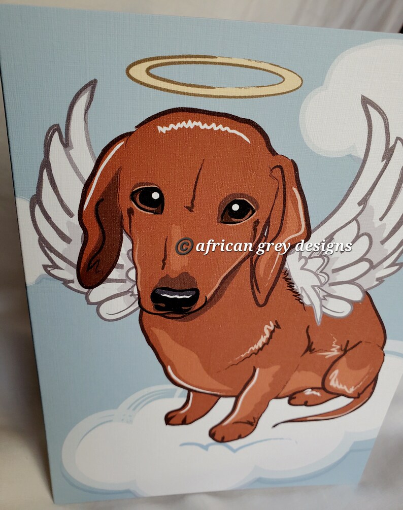 Angel Dachshund Greeting Card - Etsy