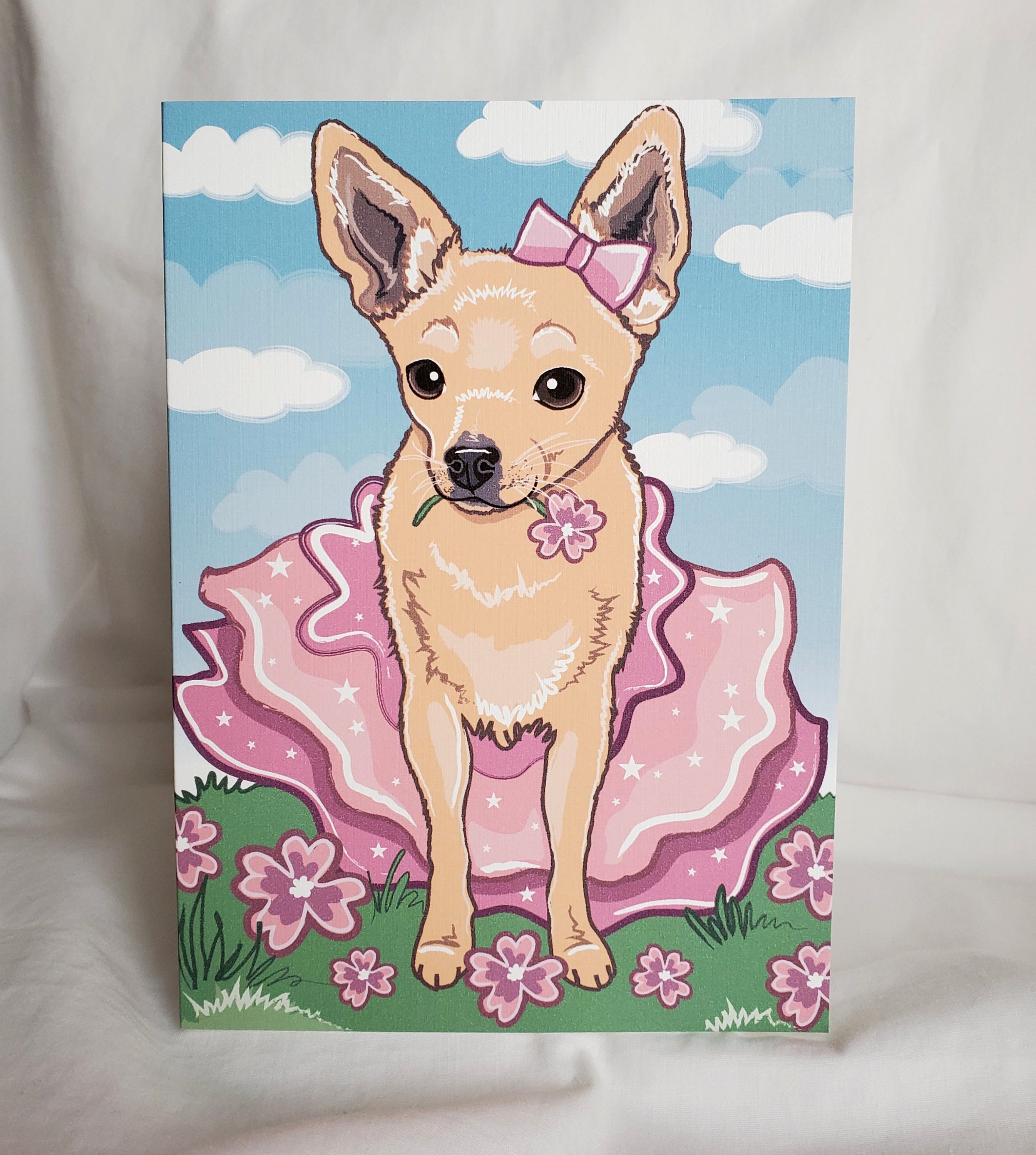 Princess Chihuahua Greeting Card Tan | Etsy