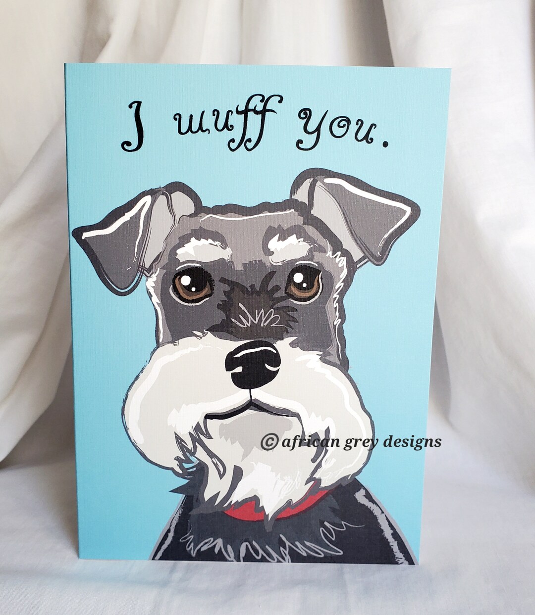 Schnauzer Wuff You Greeting Card - Etsy