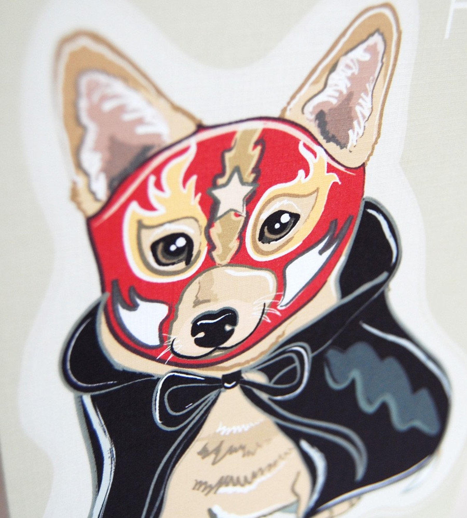 Luchador Corgi Greeting Card | Etsy