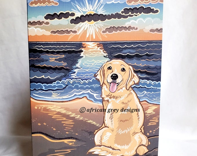 Golden Retriever Customisable Card / Golden Retriever Card / Cute ...
